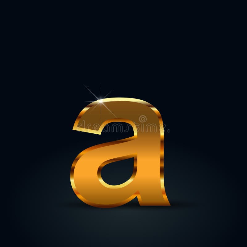 Dark Gold Vector Letter G Lowercase Isolated on Black Background Stock ...