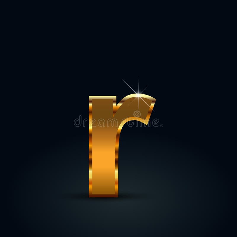 Dark Gold Vector Letter G Lowercase Isolated on Black Background Stock ...