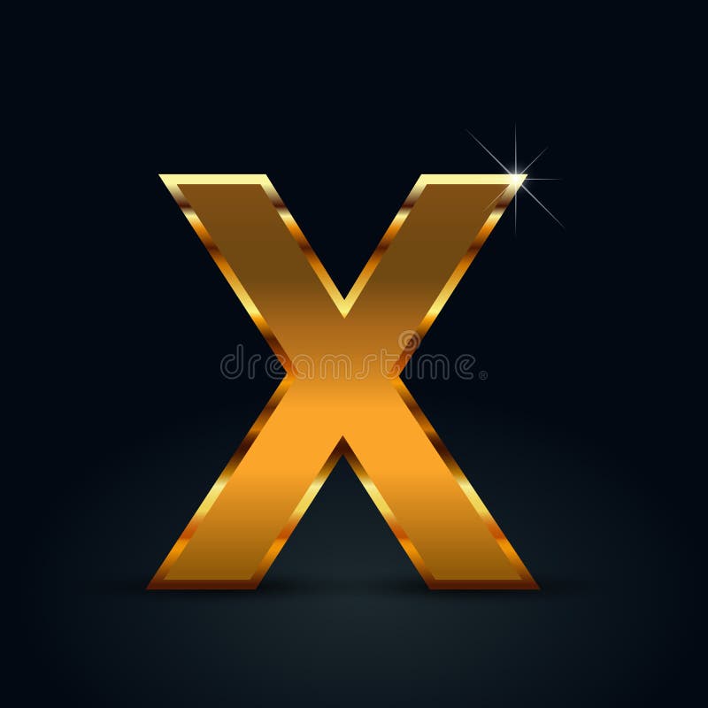 Dark Gold Vector Letter L Uppercase Isolated on Black Background Stock ...