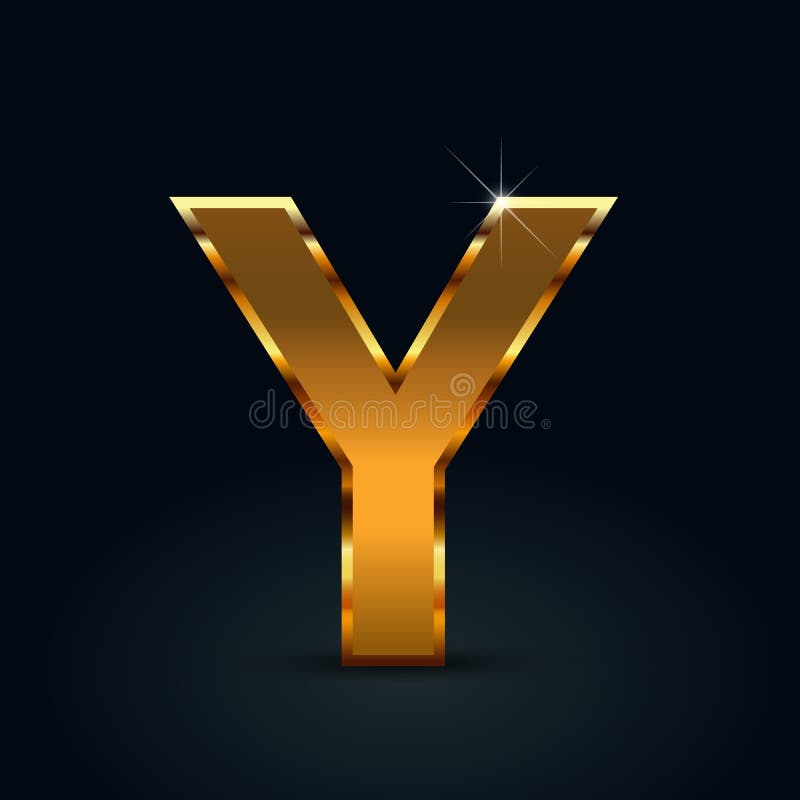 Dark Gold Vector Letter L Uppercase Isolated on Black Background Stock ...