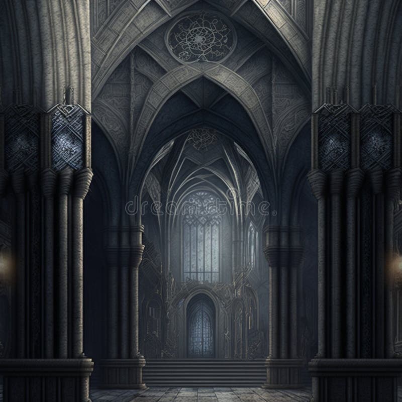 Dark gothic architecture stock illustration. Illustration of fantastic ...