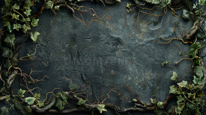 Dark Gothic Fantasy Backdrop with Dry Branches and Ivy Stock Image ...