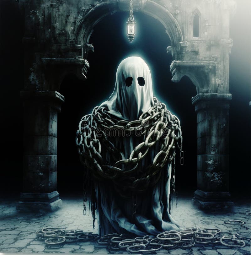 Chained Ghost in the Dungeons of a Medieval Castle Stock Illustration ...