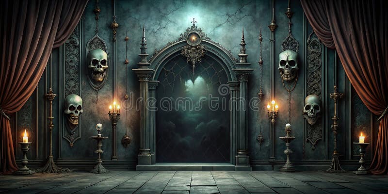 A Dark Gothic Horror Theme Wall Background Generative by AI Stock Photo ...