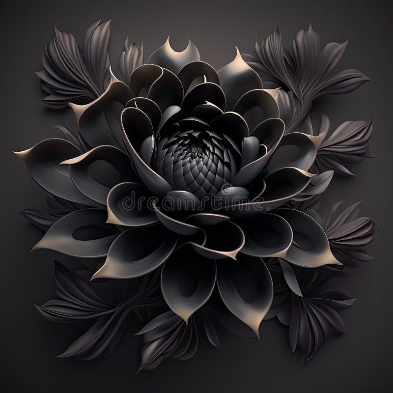 Beautiful black flower. stock illustration. Illustration of flowers ...