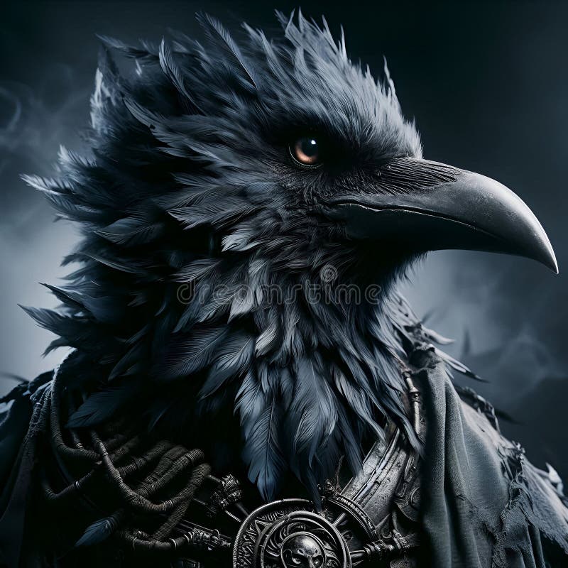 Dark Gothic Raven Generative Ai Stock Illustration - Illustration of ...