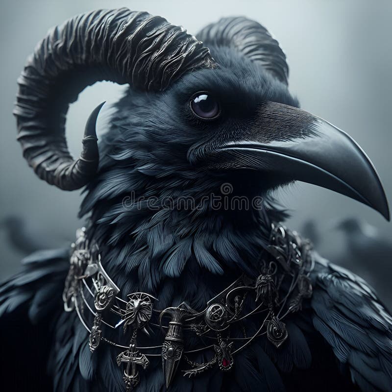 Dark Gothic Raven Generative Ai Stock Illustration - Illustration of ...