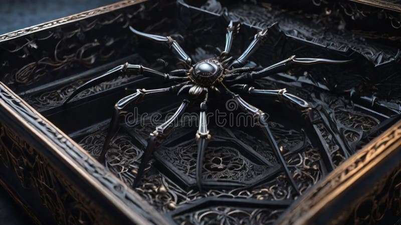 Dark Gothic Setting, Creepy Background, Coffins, Skeletons, Spiders and ...
