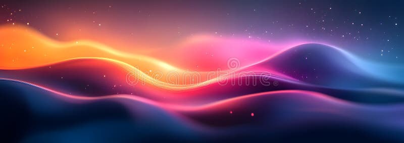 Abstract Wavy Gradient Background with Glowing Lights Stock ...