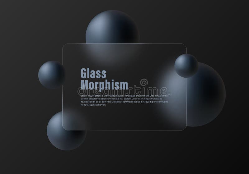 Dark Gradient Background with Partition and Spheres. Glass Morphism ...