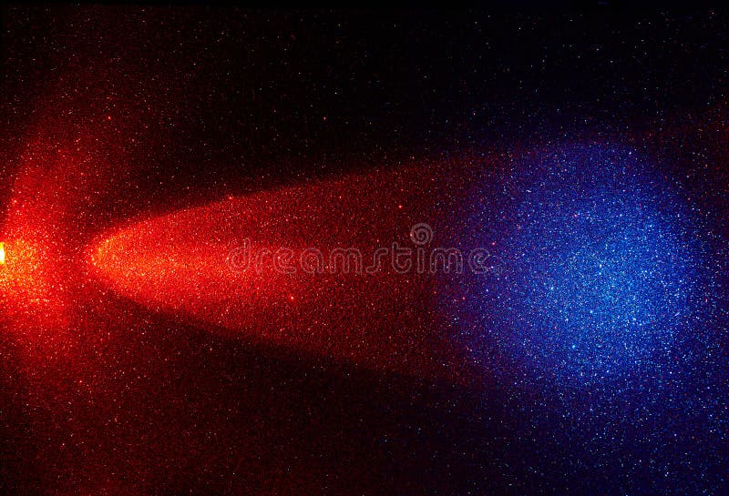 On a Dark Gradient Background, a Red Beam with a Transition To a Blue ...