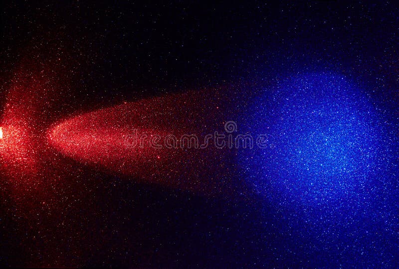 On a Dark Gradient Background, a Red Beam with a Transition To a Blue ...