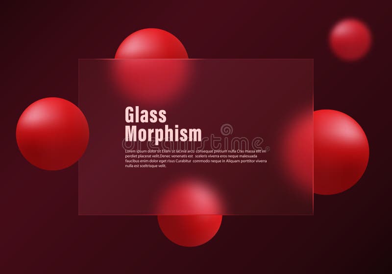 Dark Gradient Background with Red Spheres and Transparent Material ...
