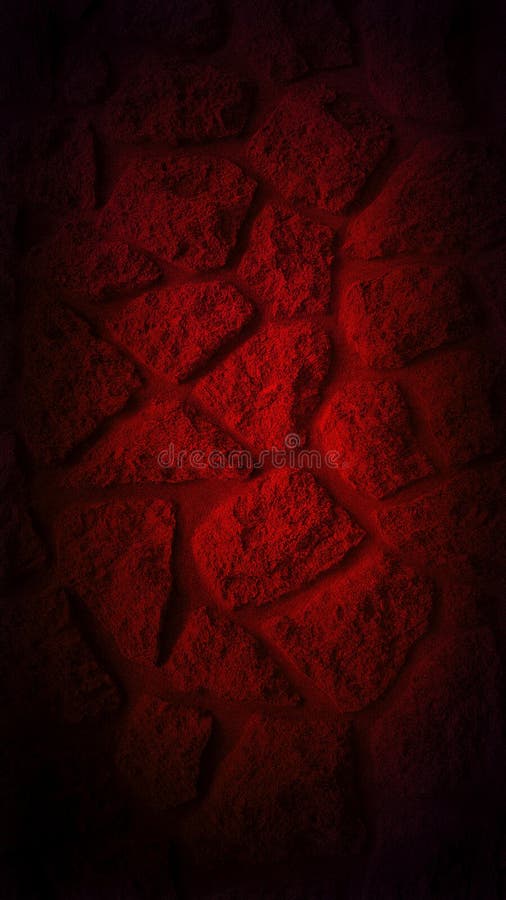 Dark Grainy Stone Wall with a Dramatic Red Glow at the Center, Creating ...