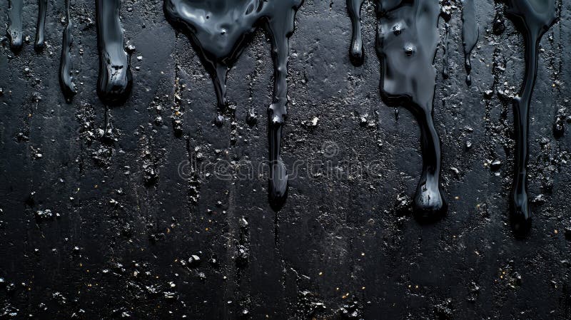 Dark Grainy Surface with Scattered Black Ink Marks Dripping from an ...