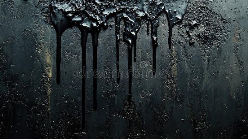 Dark Grainy Surface with Scattered Black Ink Marks Dripping from an ...