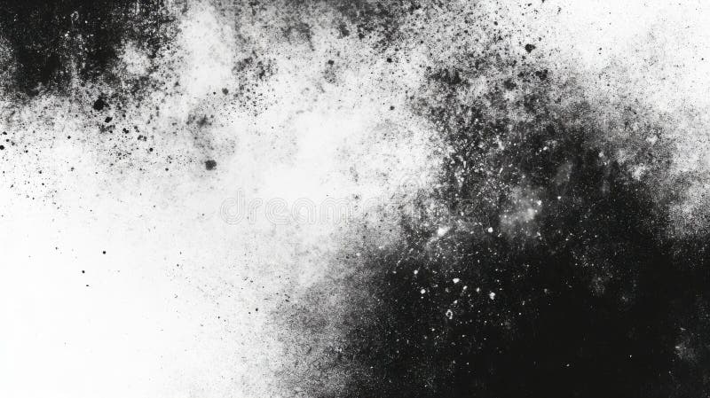 Dark Grainy Texture. Black Powder Explosion on White Background Stock ...