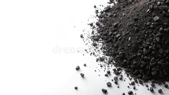 Dark Granular Material Sample Against a White Background. Generative AI ...
