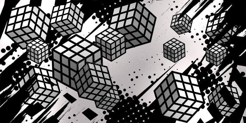 Dark Gray Abstract Racing Background with 3d Cube Object Stock ...