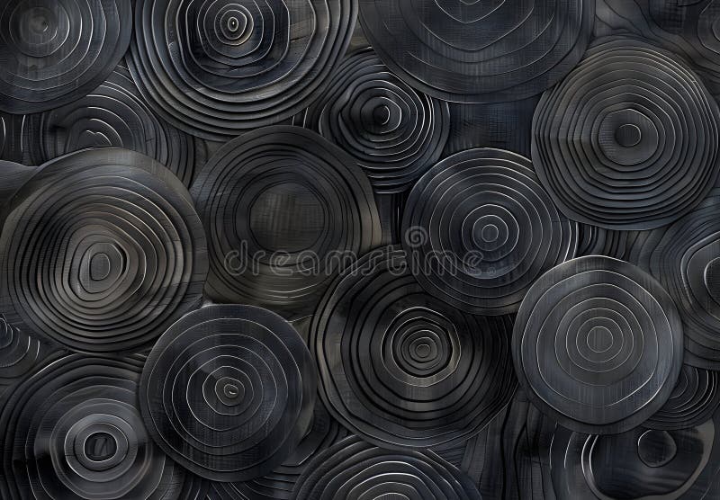 Abstract Dark Grey Wood Grain Circles Texture Stock Illustration ...