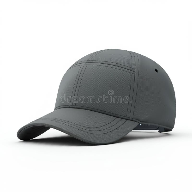 Dark Gray Baseball Cap with Structured Design. Features a Curved Brim ...
