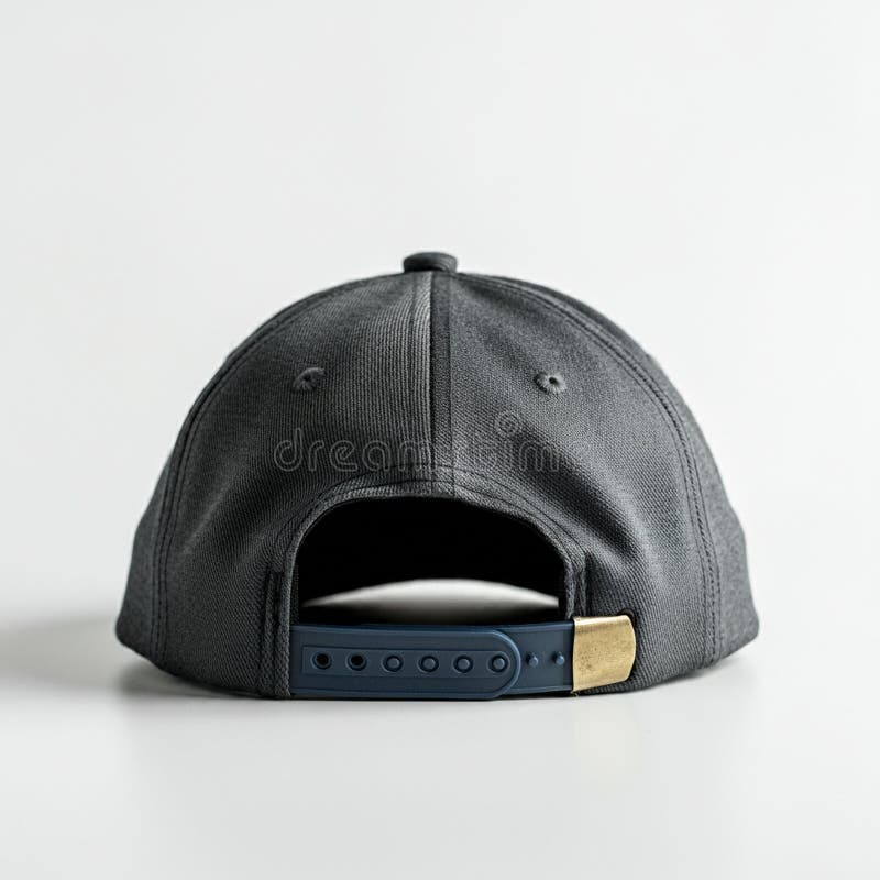 Dark Gray Baseball Cap Viewed from the Back on a White Surface. the Cap ...
