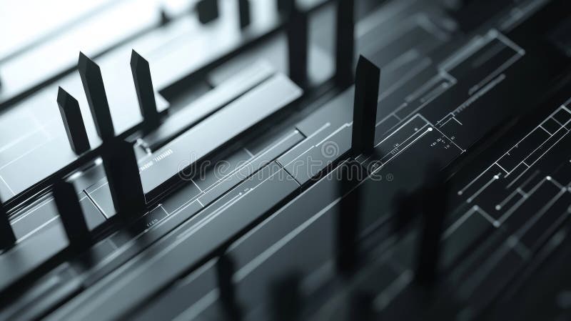 Dark Gray and Black Geometric Patterns on a Light Gray Backdrop. Stock ...