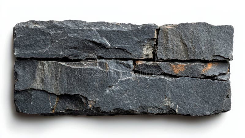 Dark Gray and Black Rough Stone Sample on White Background Stock ...