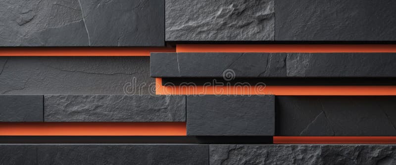 Dark Gray and Black Stone Texture with Rust Orange Accents Stock Image ...