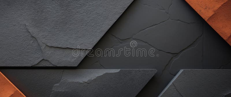 Dark Gray and Black Stone Texture with Rust Orange Accents. Stock Photo ...