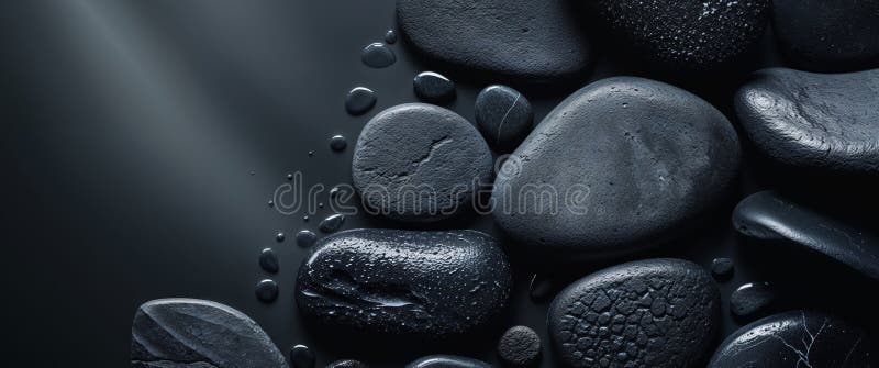 Dark Gray and Black Wet Stones Texture Background Close Up Stock Photo ...