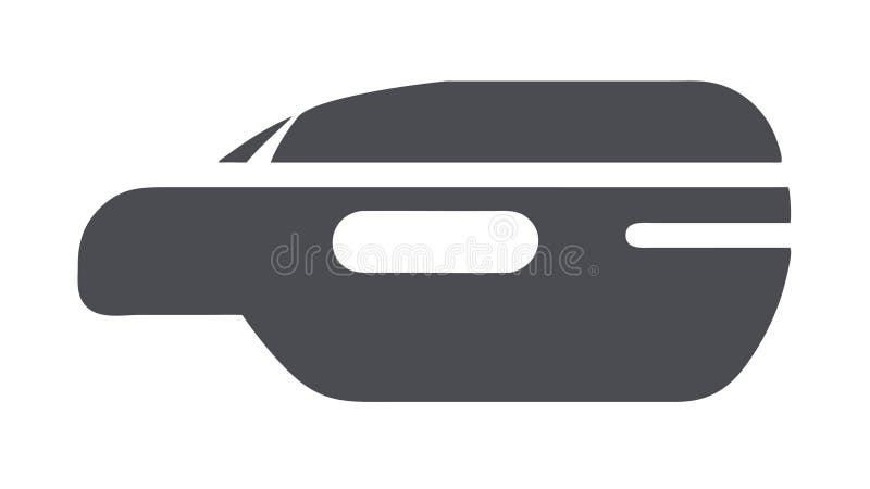 Dark Gray Car Side Mirror Icon, Representing Automotive Part , Vector ...