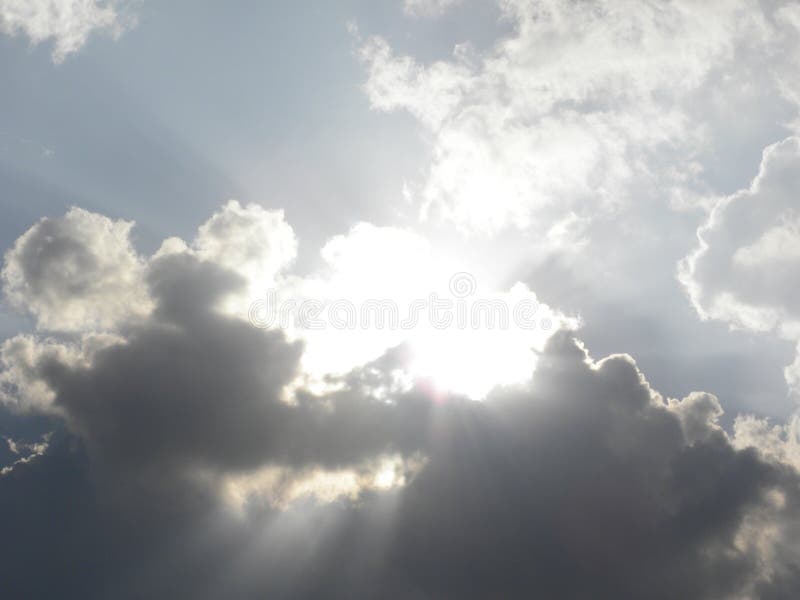 Dark Gray Clouds with Crepuscular Sun Rays Stock Photo - Image of ...