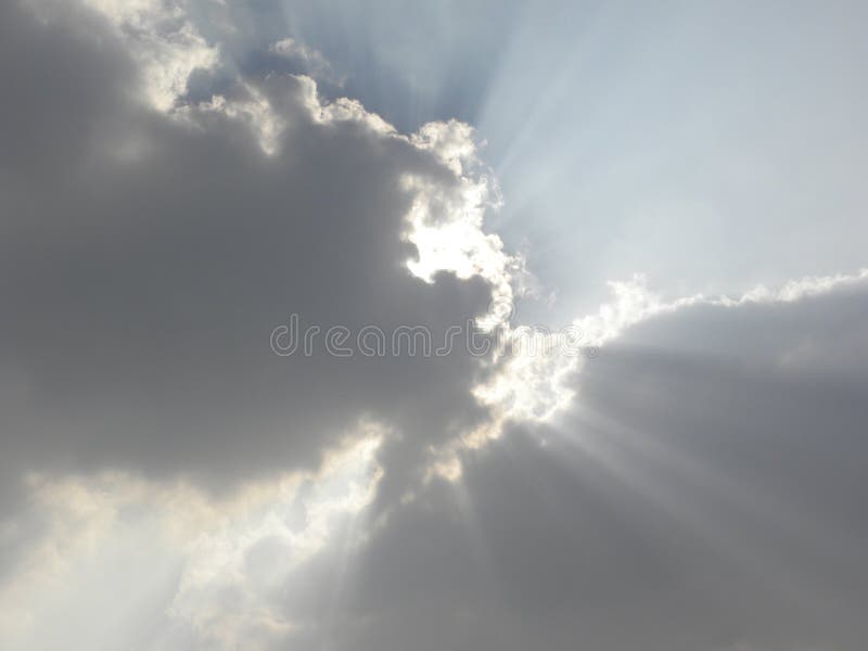 Dark Gray Clouds with Crepuscular Sun Rays Stock Photo - Image of ...