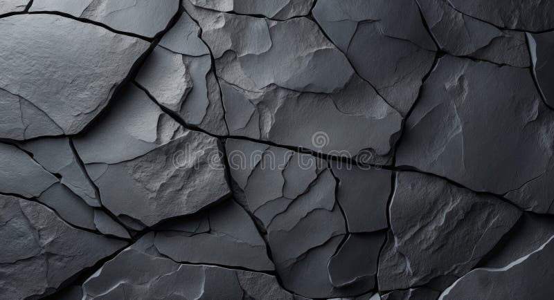 Dark Gray Cracked Stone Texture Background. Stock Image - Image of blue ...