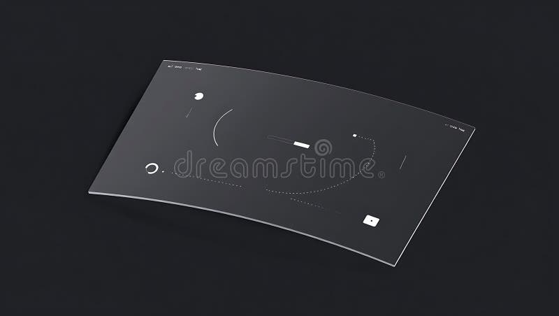 Dark Gray Curved Glass Panel Minimalist White Geometric Design Elements ...