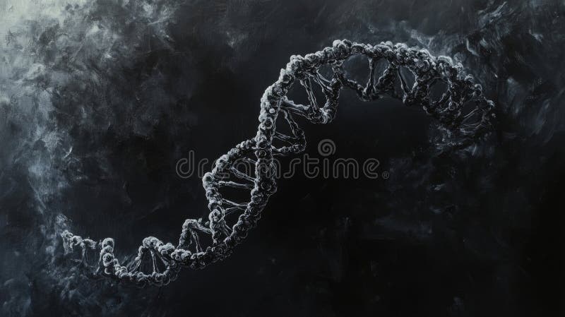 Dark Gray DNA Double Helix Abstract Background Stock Illustration ...