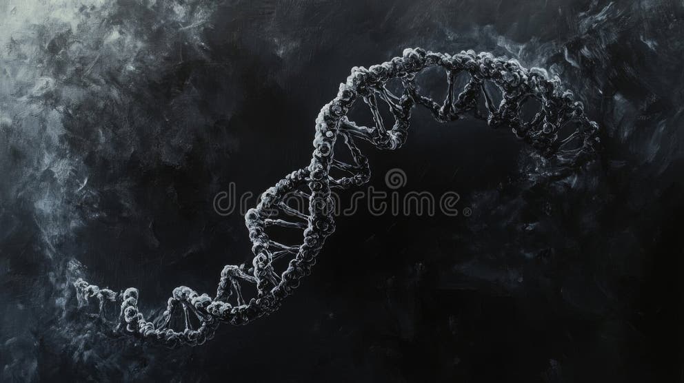 Dark Gray DNA Double Helix Abstract Background Stock Illustration ...