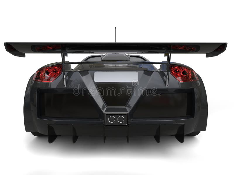 Dark Gray Futuristic Supercar - Back View Stock Illustration ...