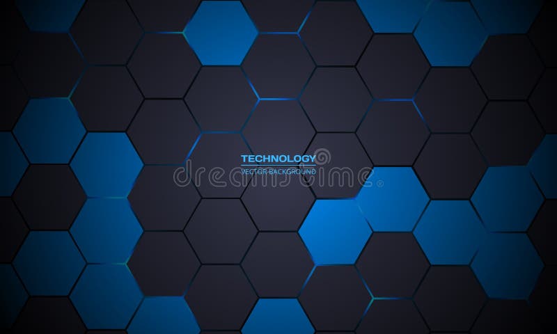Dark Gray Hexagonal Abstract Technology Background. Stock Vector - Illustration of hexagon ...