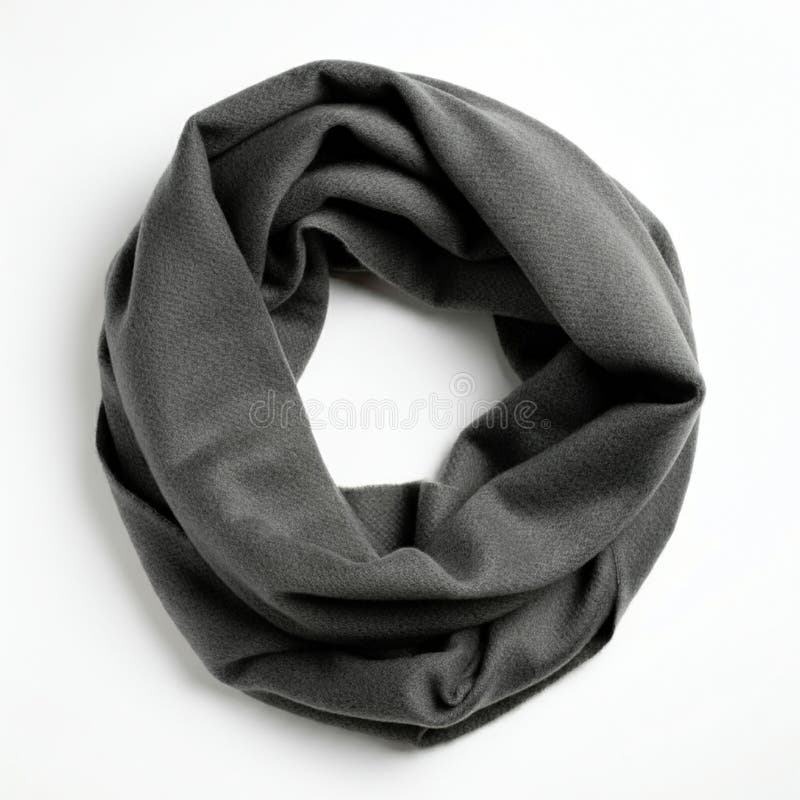 A Dark Gray Infinity Scarf with a Smooth, Knitted Texture is Arranged ...
