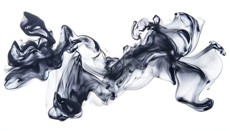 Dark Gray Ink Painting Isolated on White, Top View Stock Photo - Image ...