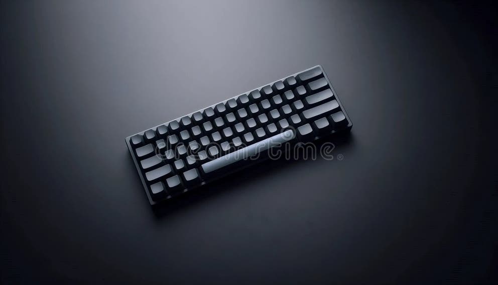 Dark Gray Keyboard on Black Desk, Ai Generated Image Stock Image ...
