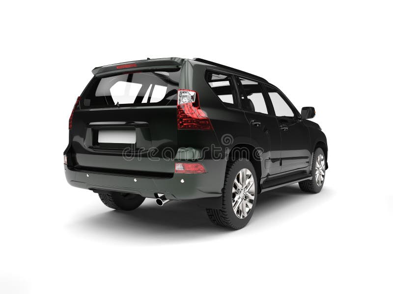 Dark Gray Modern SUV - Rear View Stock Illustration - Illustration of ...