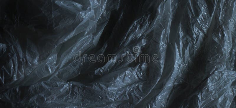Dark Gray Plastic Wrap Background. Crumpled Wrinkled Plastic Cellophane ...