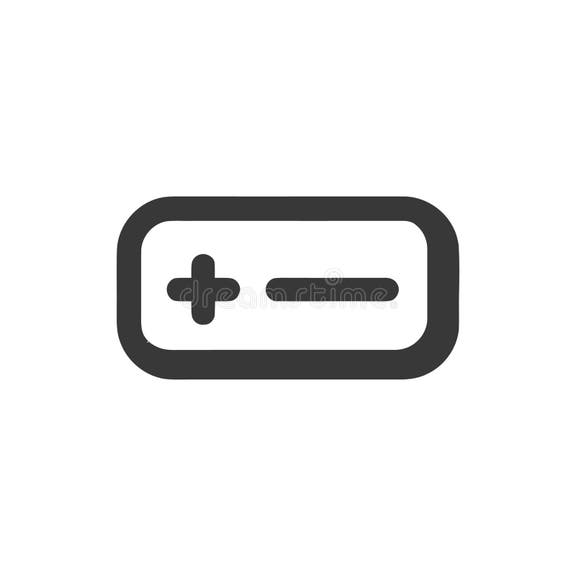 Rounded Rectangle Plus Minus Icon Simple Flat Design Stock Vector ...