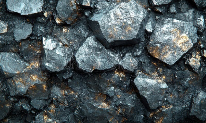 Dark Gray Rocky Surface with Metallic Highlights in a Natural Setting ...