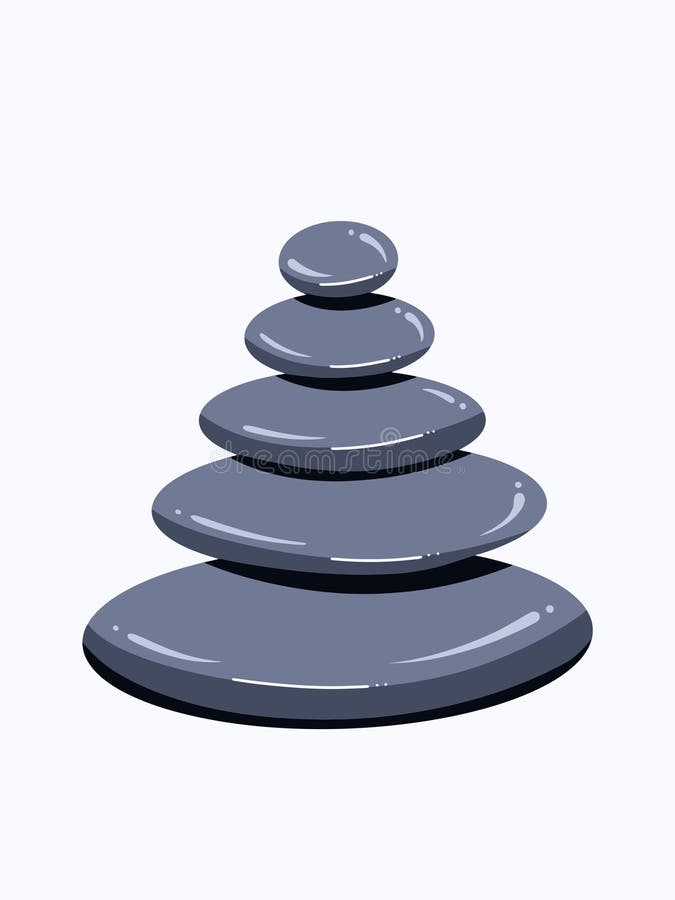Gray Round Zen Stones Stack Vector Illustration Stock Illustration ...