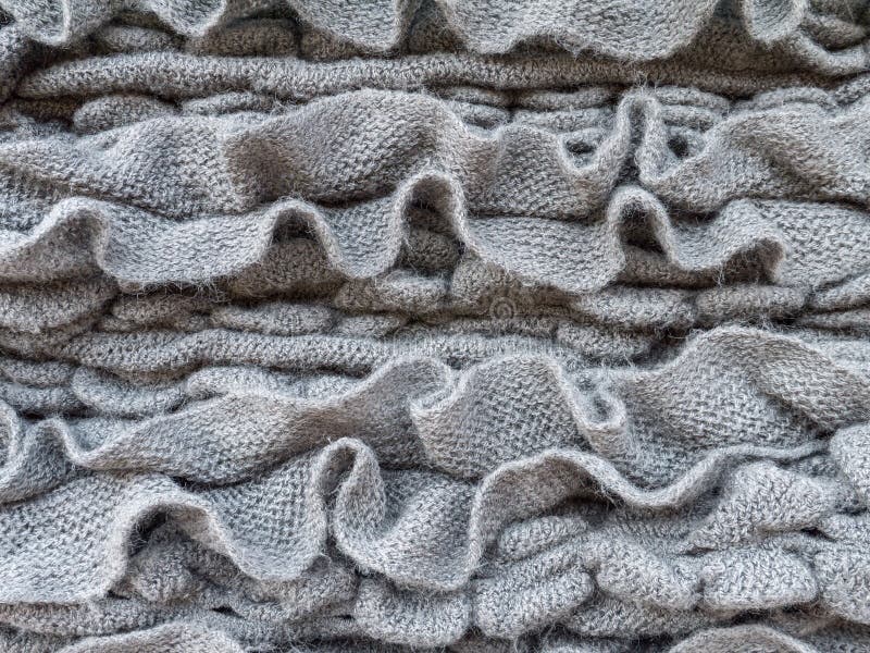 Dark Gray Ruched Knitted Wool Fabric Stock Photo - Image of winter ...