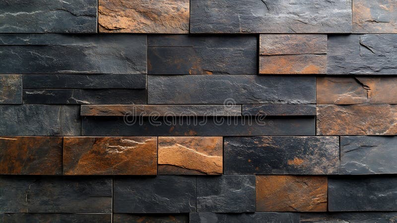 Dark Gray and Rusty Brown Stone Cladding Natural Rock Wall Background ...